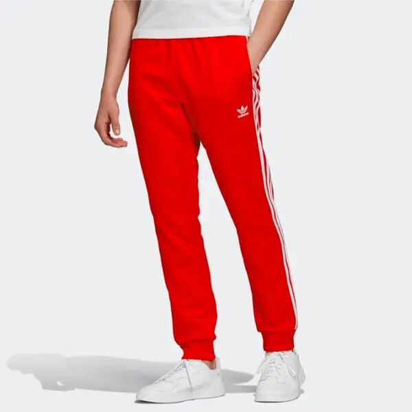 Adidas Originals Sst Tp P Logo Bundle Feet Athleisure Casual Sports Pants Red - Light Red