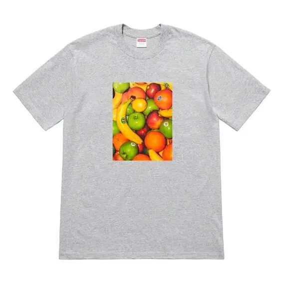 Supreme Ss19 Fruit Tee Heather Printing Short Sleeve Gray - Grey