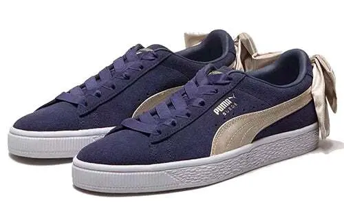 PUMA Suede Bow Varsity Peacoat Low Top Sneakers - Blue