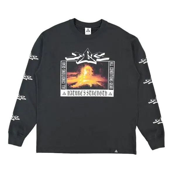 Nike Printing Round Neck Pullover - Black