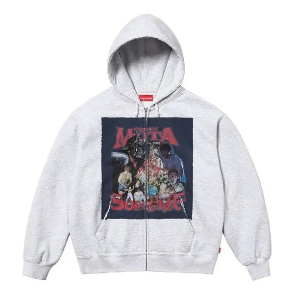 Supreme Muta Zip Up Hooded Sweatshirt 'grey Black - Grey/black