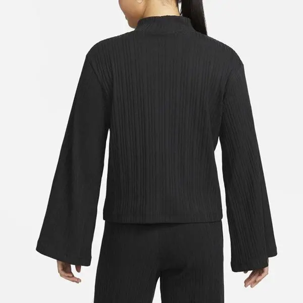 Nike Ribbed Knit High Collar Long Sleeve Top