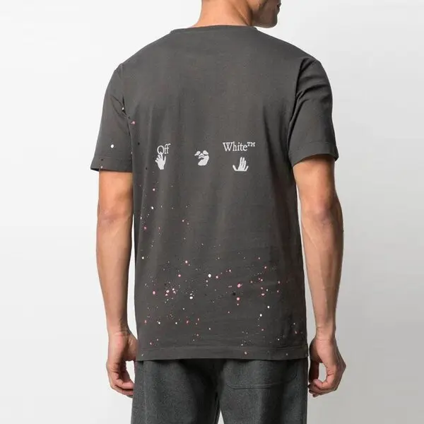 Off-White Vintage Paint Splatter Short-sleeve Tee 'magnet White