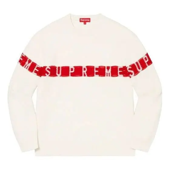 Supreme Inside Out Logo Sweater White Red - White/red