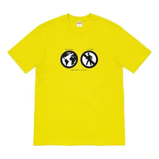 Supreme Fw19 Week 1 Save The Planet Sulfer Tee - Yellow