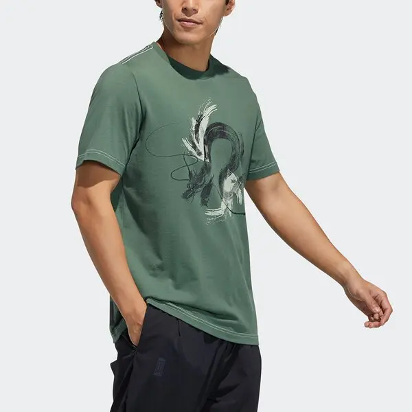 Adidas Wuji Tee Graphic Print Shirt Green