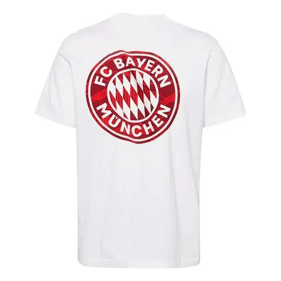 Adidas Fcb Str Tee Alphabet Printing Soccer/football Sports Short Sleeve - White
