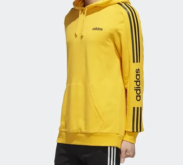 Adidas Knit Pullover Hoodie With Sporty Stripes