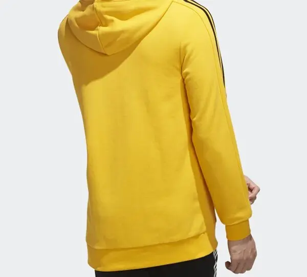 Adidas Knit Pullover Hoodie With Sporty Stripes