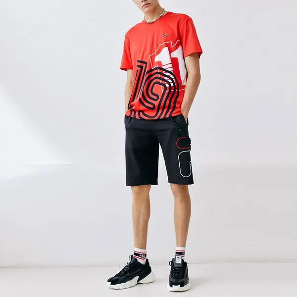 FILA Alphabet Logo Knit Casual Sports Shorts