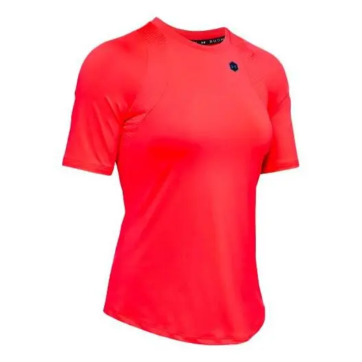 Under Armour Rush Training Sports Splicing Breathable Short Sleeve - Red