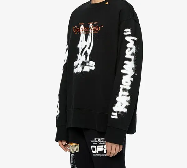 Off-White Golden Ratio" Graffiti Long Sleeve Sweater