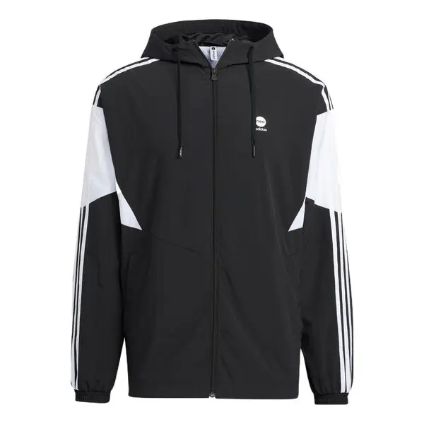 Adidas Hooded Track Jacket With Colorblock And Stripes - Default Color
