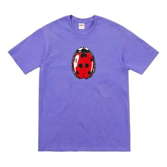 Supreme Ss18 Ladybug Tee Light Purple Printing Short Sleeve - Lavender