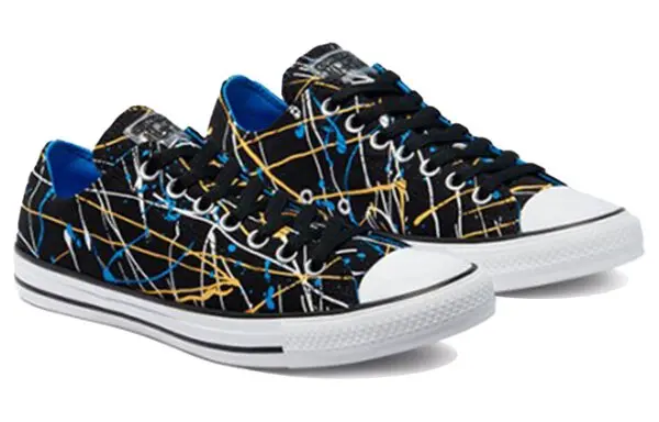 CONVERSE Chuck Taylor All Star "paint Splatter" Low Top Sneakers - Black/yellow