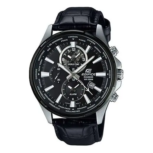Casio Edifice Quartz Watch With Sapphire Crystal And Solar Power - Black