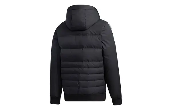 Adidas Puff Hooded Down Jacket With Signature Stripes