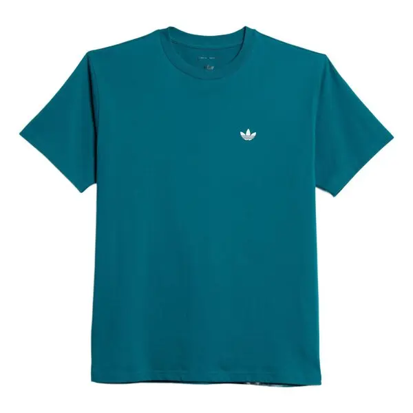 Adidas Originals Solid Color Logo Sports Short Sleeve Couple Style Green - Multi-color