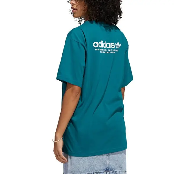 Adidas Originals Solid Color Logo Sports Short Sleeve Couple Style Green - Multi-color