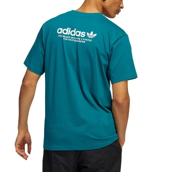 Adidas Originals Solid Color Logo Sports Short Sleeve Couple Style Green - Multi-color
