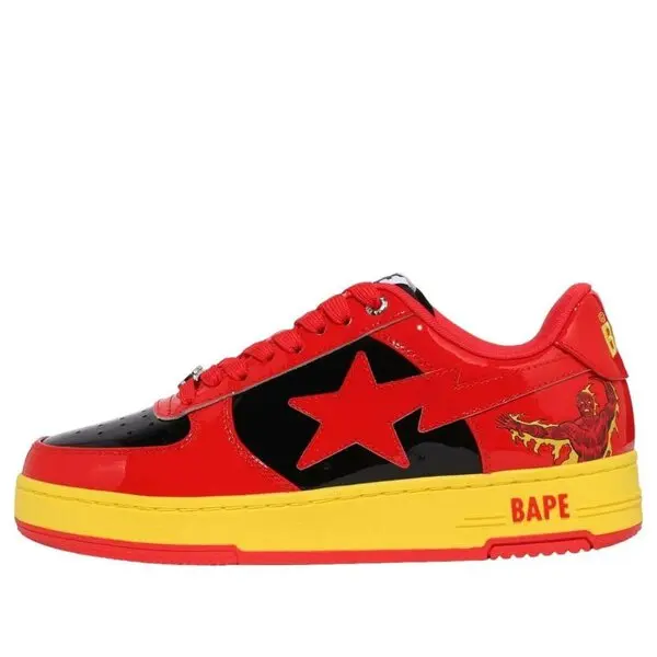 A BATHING APE X Marvel The Fantastic Four 'the Human Torch' Sneakers - Red/yellow
