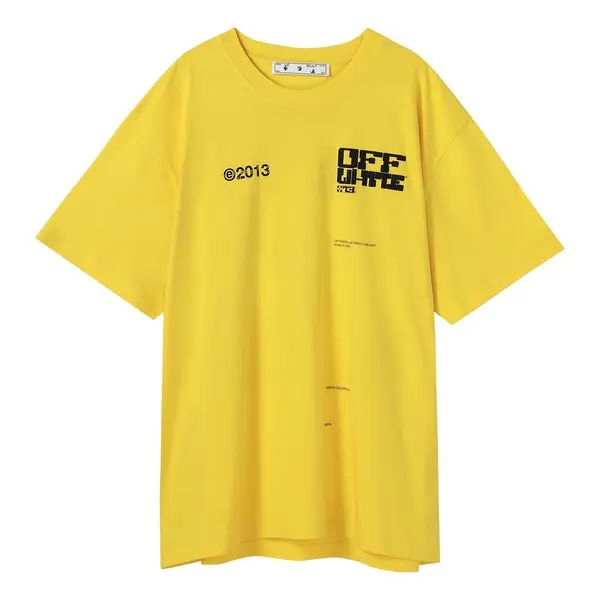 Off-White Ss21 Tech Marker Logo Round Neck Short Sleeve Ordinary Version - Yellow