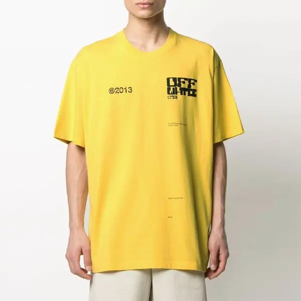 Off-White Ss21 Tech Marker Logo Round Neck Short Sleeve Ordinary Version