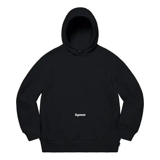 Supreme Polartec Hooded Sweatshirt 'black White - Black/white
