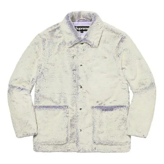 Supreme 2-tone Faux Fur Shop Coat - White/purple