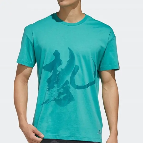 Adidas Sports Round Neck Short Sleeve 'teal