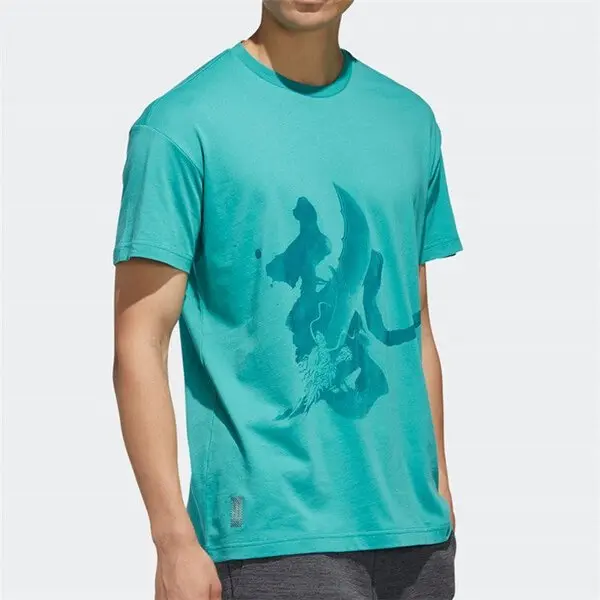 Adidas Sports Round Neck Short Sleeve 'teal