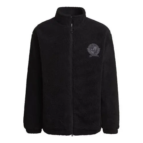Adidas Originals Polar Fleece Zip-up Jacket With Stand Collar - Black
