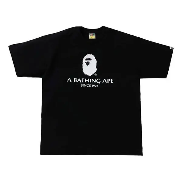 A BATHING APE Basic Alphabet Logo T-shirt White - Black