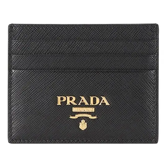 Prada Fw25 Saffiano Leather Card Holder - Black