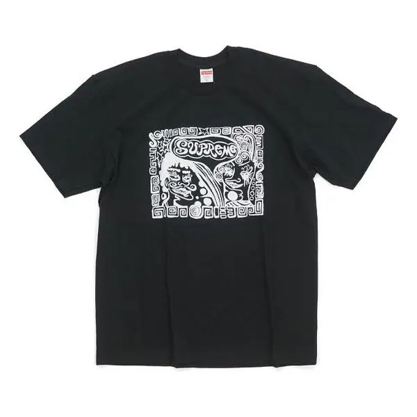Supreme Fw18 Faces Tee Abstract Human Face Short Sleeve - Black