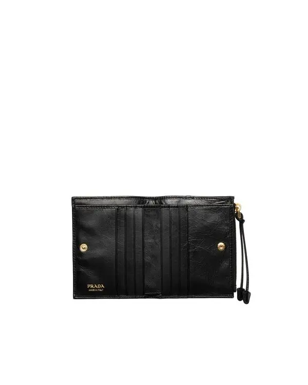 Prada Fw25 Small Leather Wallet - Black