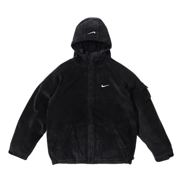 Supreme X Nike Corduroy Hooded Jacket - Black/white