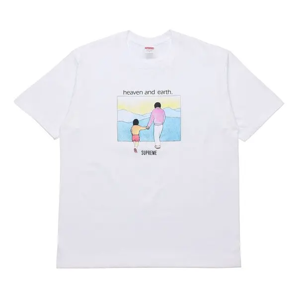 Supreme Fw19 Week 1 Heaven And Earth Tee Printing Short Sleeve