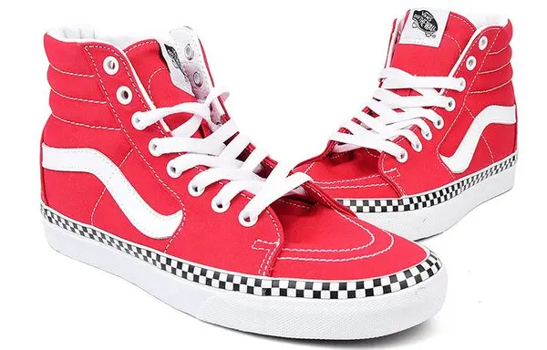 VANS Sk8-hi "check Foxing Racing " High Top Sneakers - Red