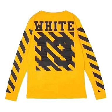 Off-White Ow 13" Alphabet Stripe Long Sleeve T-shirt - Yellow