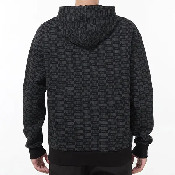 PUMA Luxe All-over Print Logo Knit Hoodie