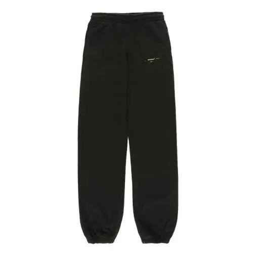 Off-White 2018-19fw Street Style Cotton Logo Pants - Black