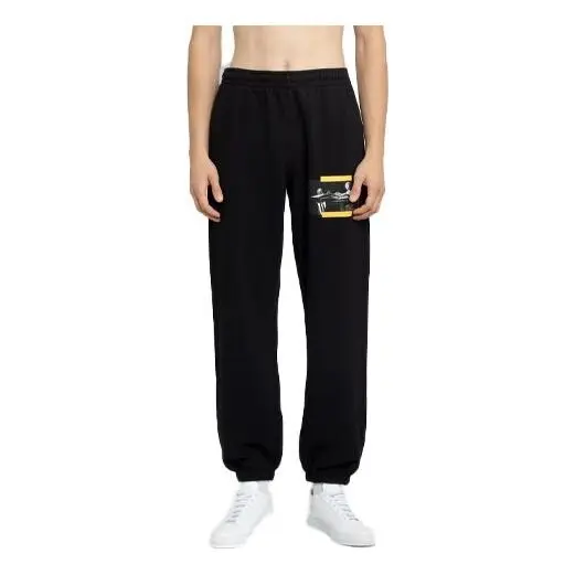 Off-White Caravaggio-print Track Pants Yellow - Black