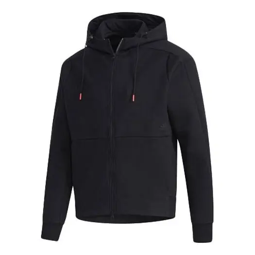 Adidas Tech Heavy Track Top Windproof Hooded Jacket - Black