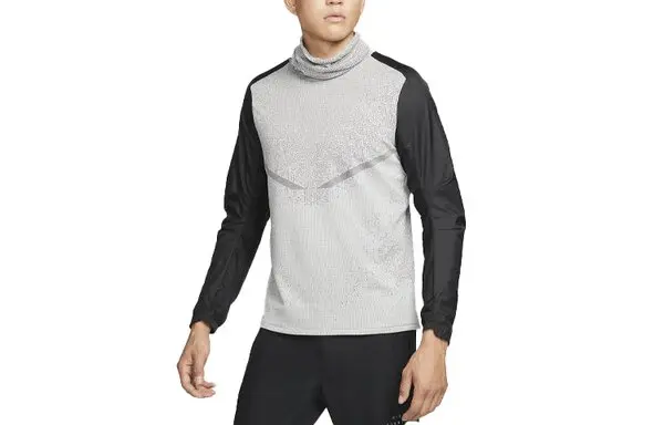 Nike Colorblock Long Sleeve High Collar T-shirt - Blackgray