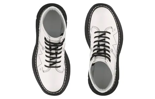Alexander McQueen Tread Lace Up Leather Boots