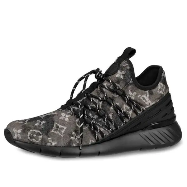 LOUIS VUITTON Fastlane Monogram Denim Sneakers - Black/grey