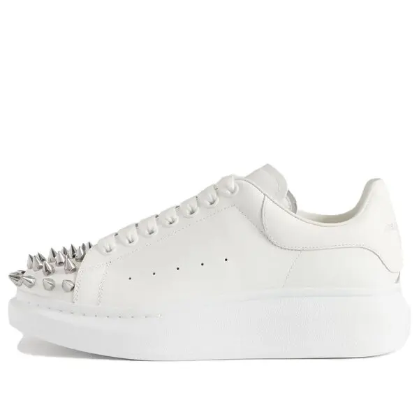 Alexander McQueen Leather Spike Larry Sneakers - White