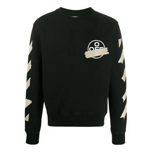 Off-White Tap Arrows" Logo Long Sleeve Sweater - Black