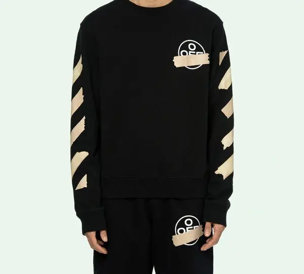 Off-White Tap Arrows" Logo Long Sleeve Sweater
